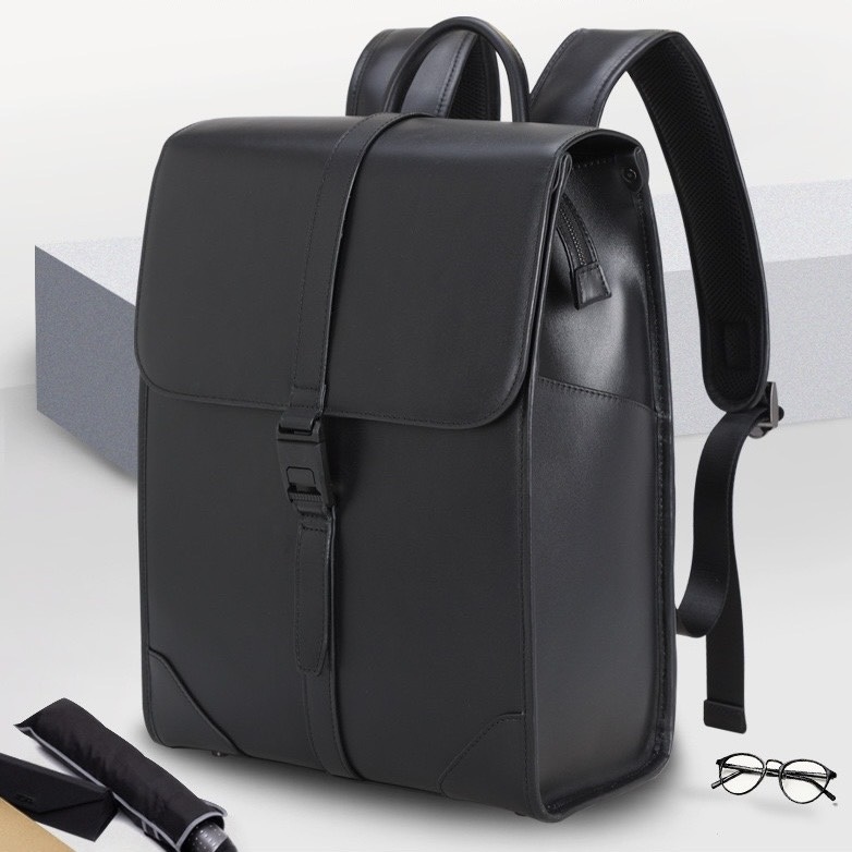 Balo Da :: Balo Da Màu Đen Phom Hộp Cứng Cáp BLDB89 - Vua Da Sài Gòn ...